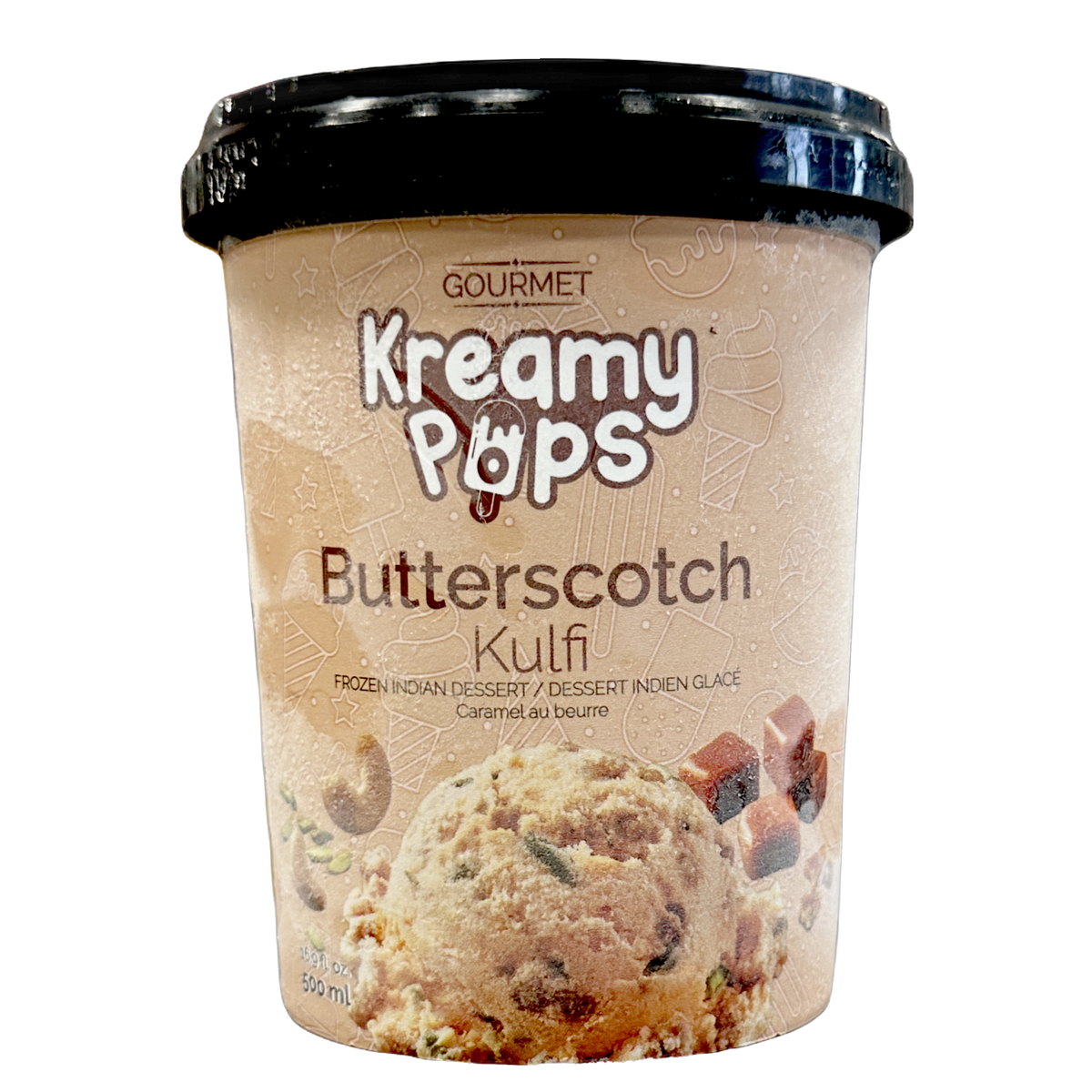 Kreamy Pops Butterscotch Kulfi Tub 500ml — Spice Divine