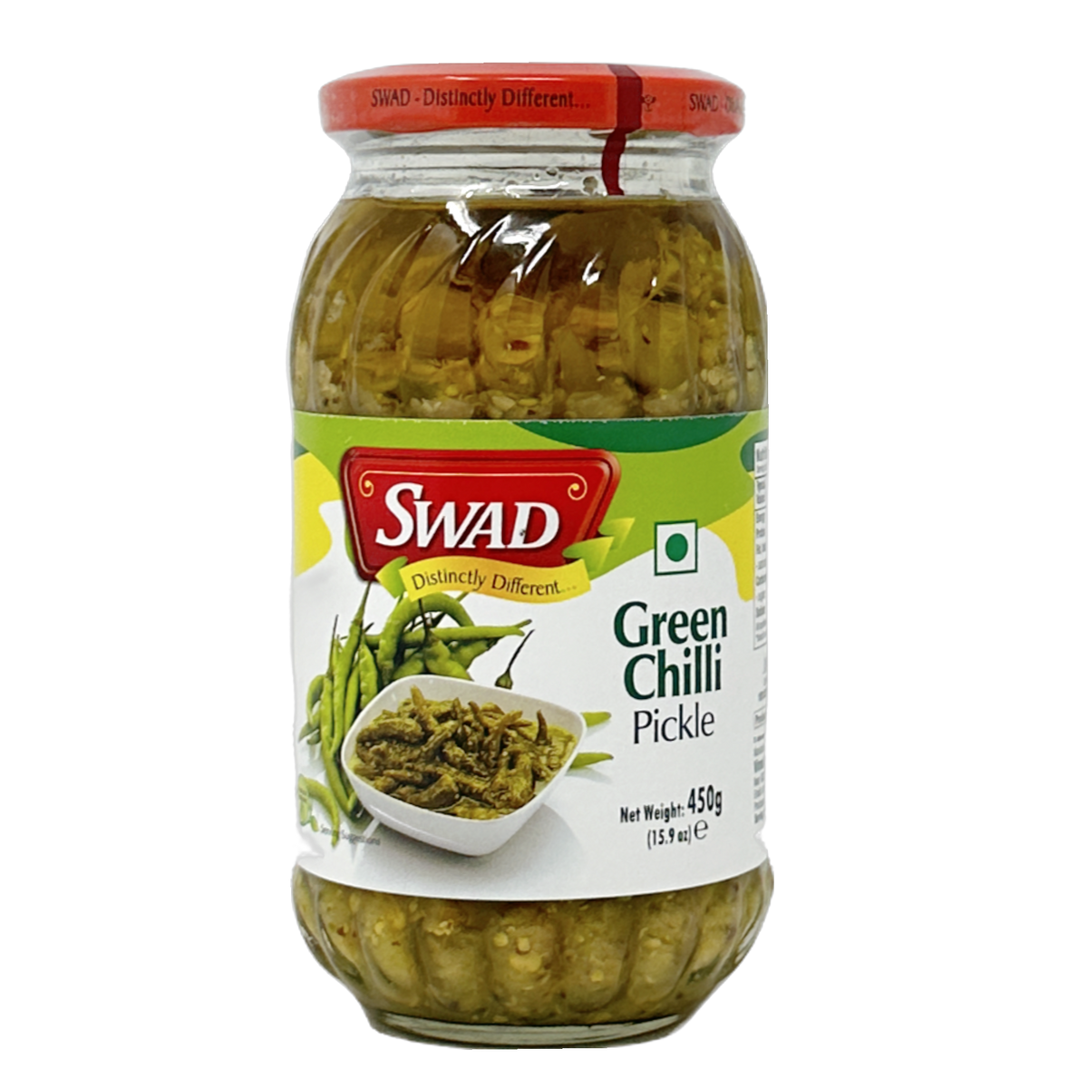 Swad Green Chilli Pickle 474ml — Spice Divine