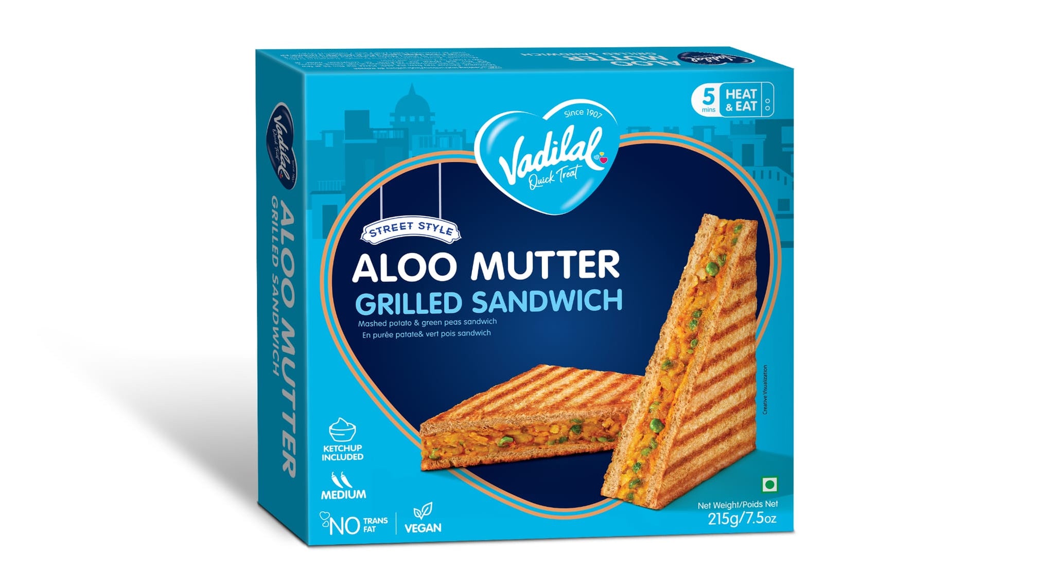 Vadilal Aloo Mutter Grilled Sandwich 215g — Spice Divine