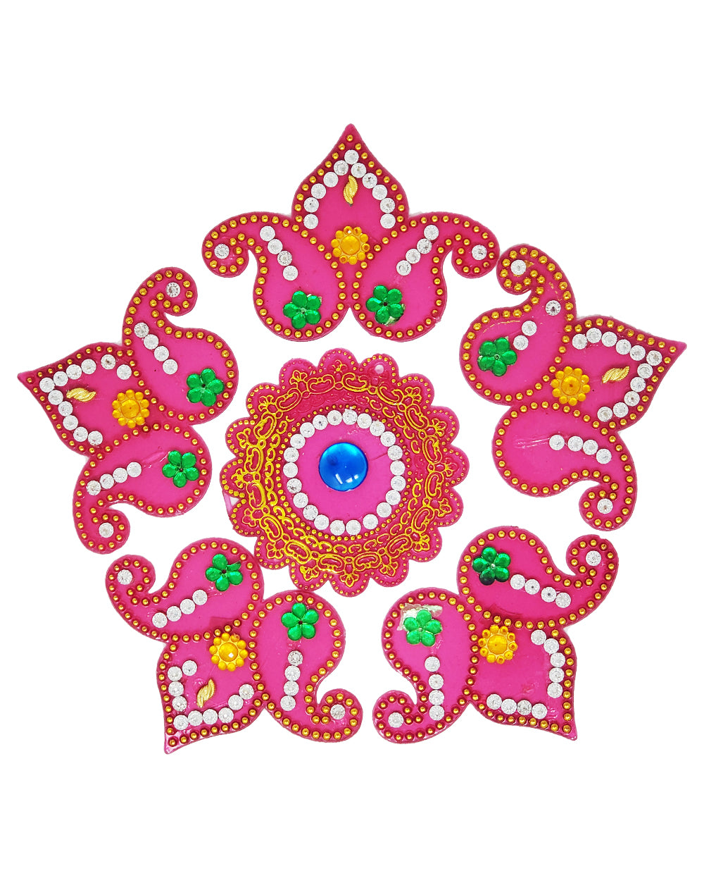 Crown Pink Rangoli Design (artificial Rangoli Reusable) — Spice Divine